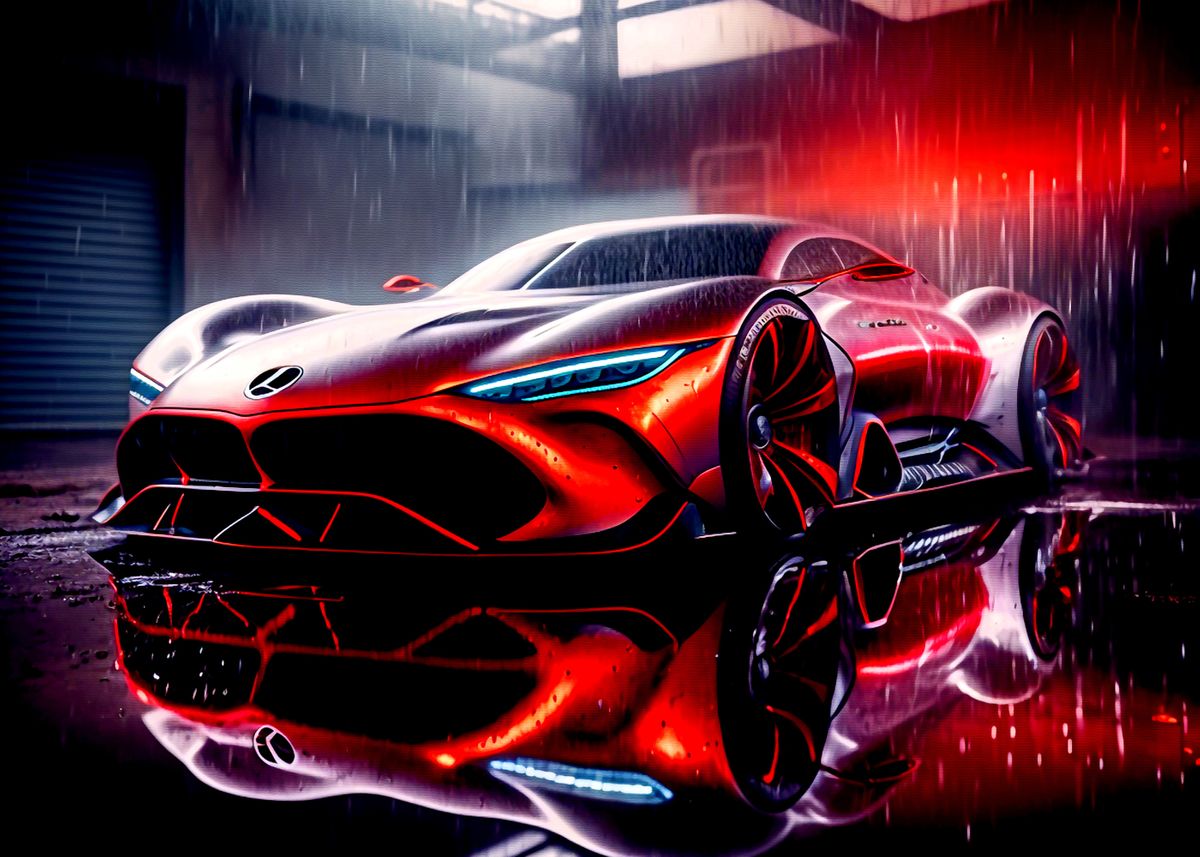 'Super Car' Poster, picture, metal print, paint by Alaye Parton | Displate