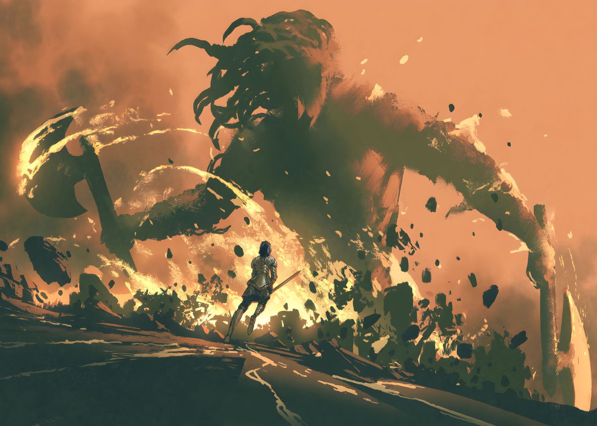 'medieval knight' Poster, picture, metal print, paint by dwopp | Displate