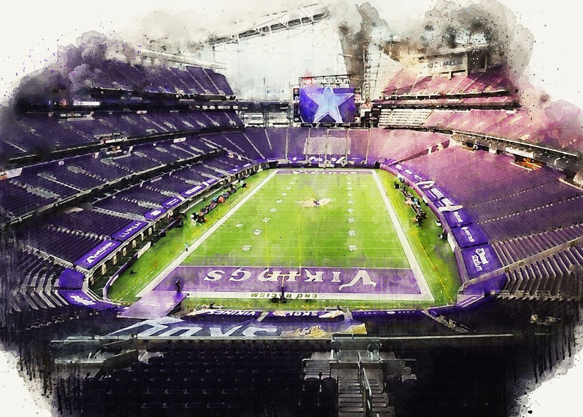 'US Bank Stadium' Poster, picture, metal print, paint by Katty | Displate