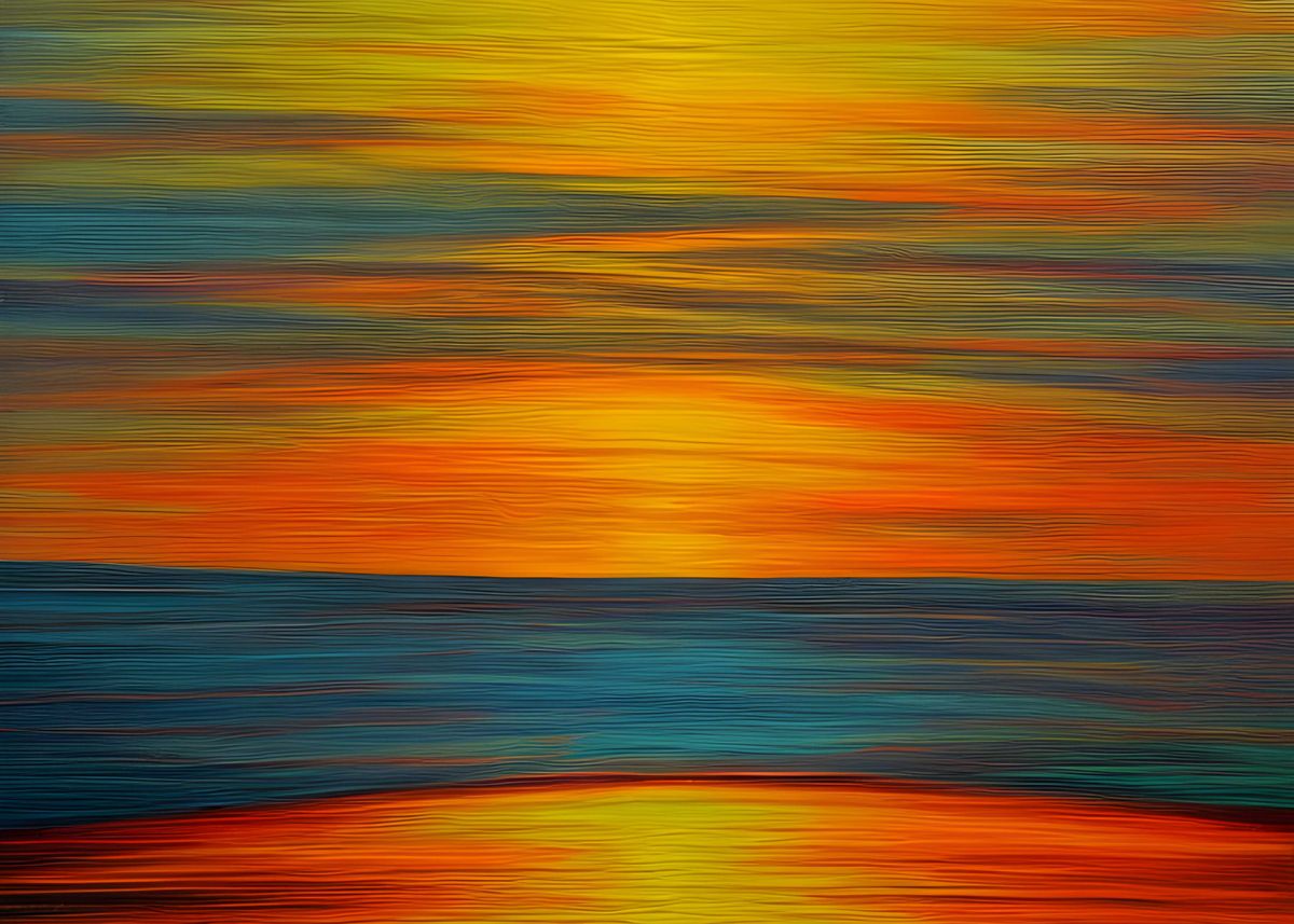 'Abstract depiction of sun' Poster, picture, metal print, paint by ...