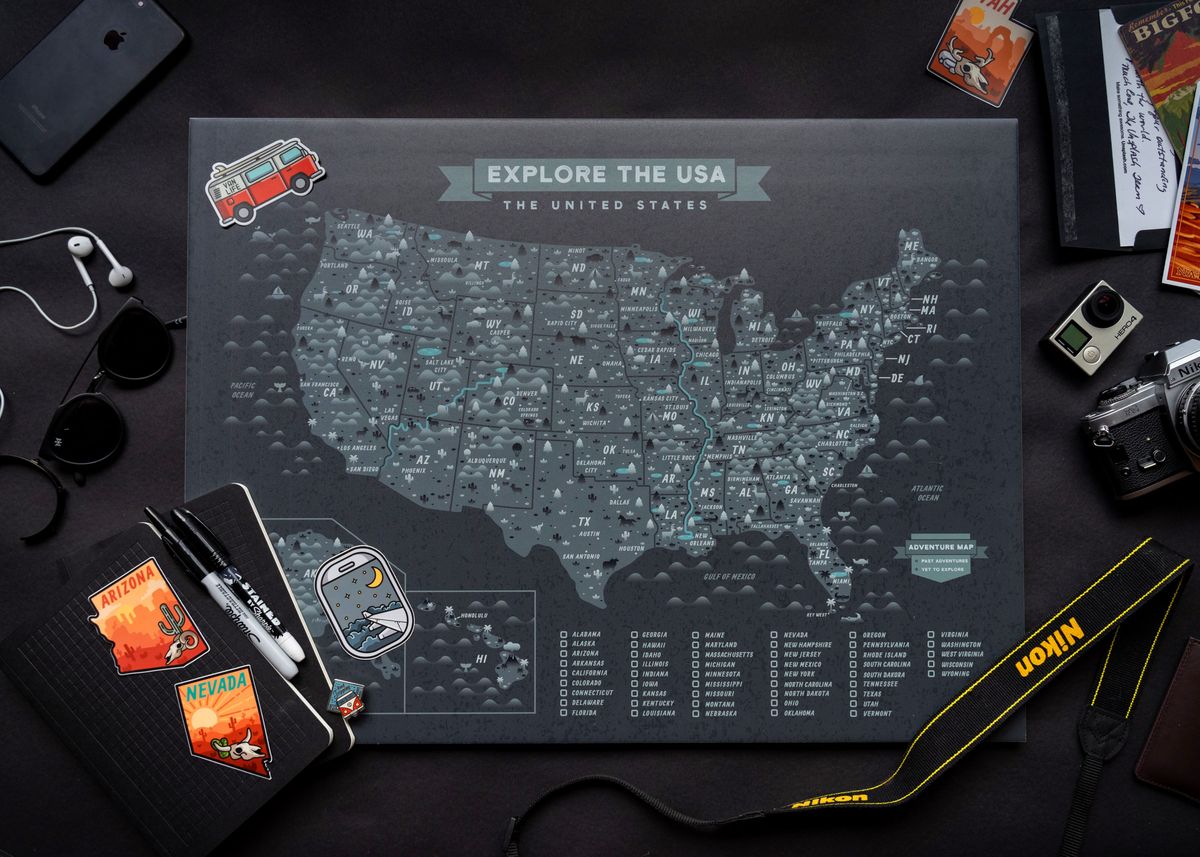 'Maps Poster ' Poster, picture, metal print, paint by Famous City ...