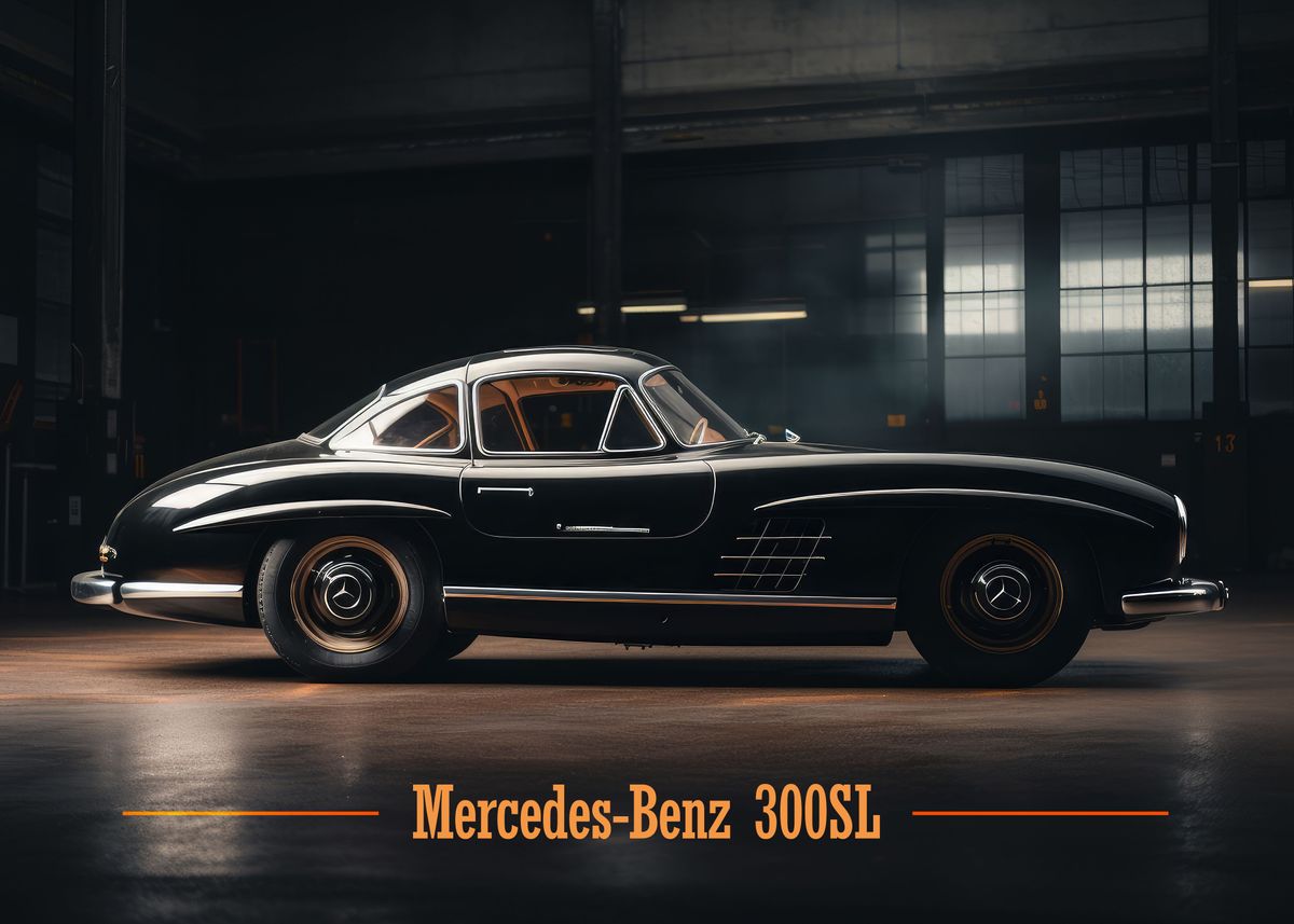 'Mercedes Benz 300SL ' Poster, picture, metal print, paint by Anxhela ...