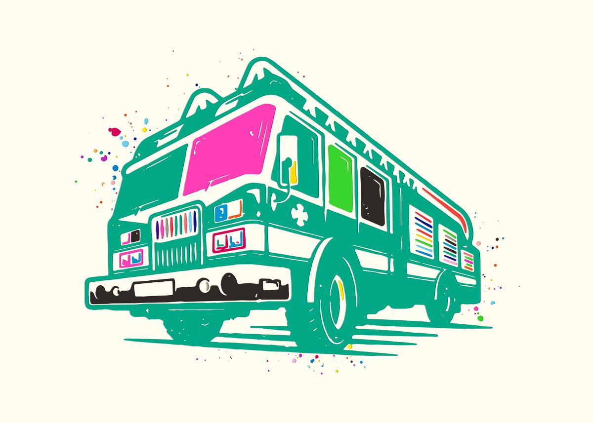 'Fire Truck ' Poster, picture, metal print, paint by Dutton Jerrell ...