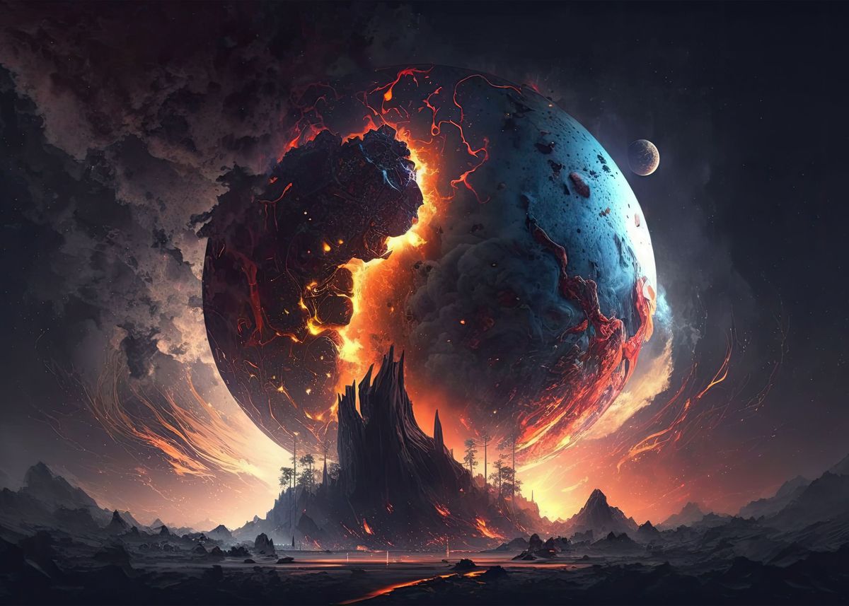 'Space Fantasy Landscape' Poster, picture, metal print, paint by Digital Arts Central | Displate