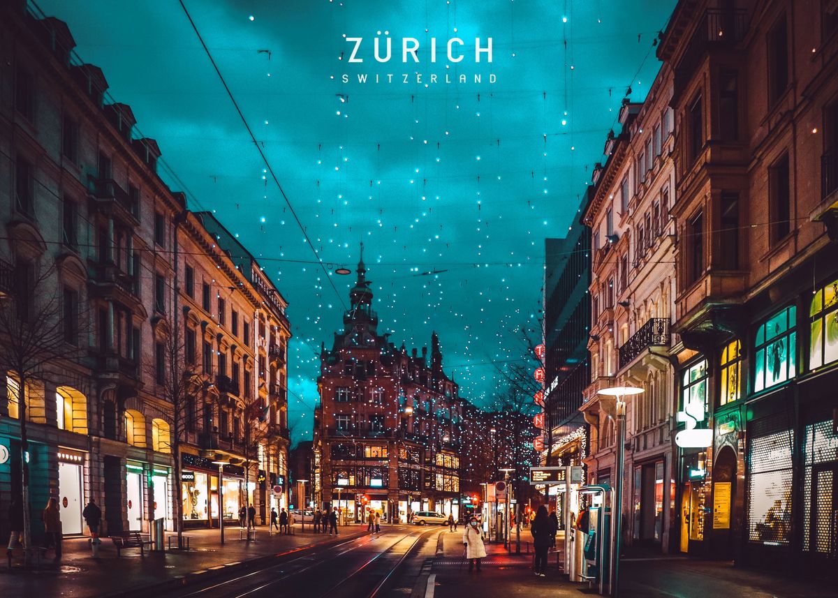 'Zurich ' Poster, picture, metal print, paint by Big City | Displate