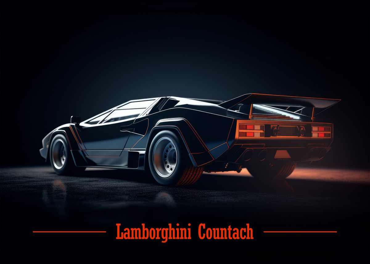 'Lamborghini Countach ' Poster, picture, metal print, paint by Anxhela ...
