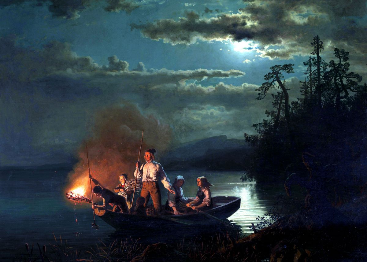 'Fishing with a Harpoon' Poster, picture, metal print, paint by ...