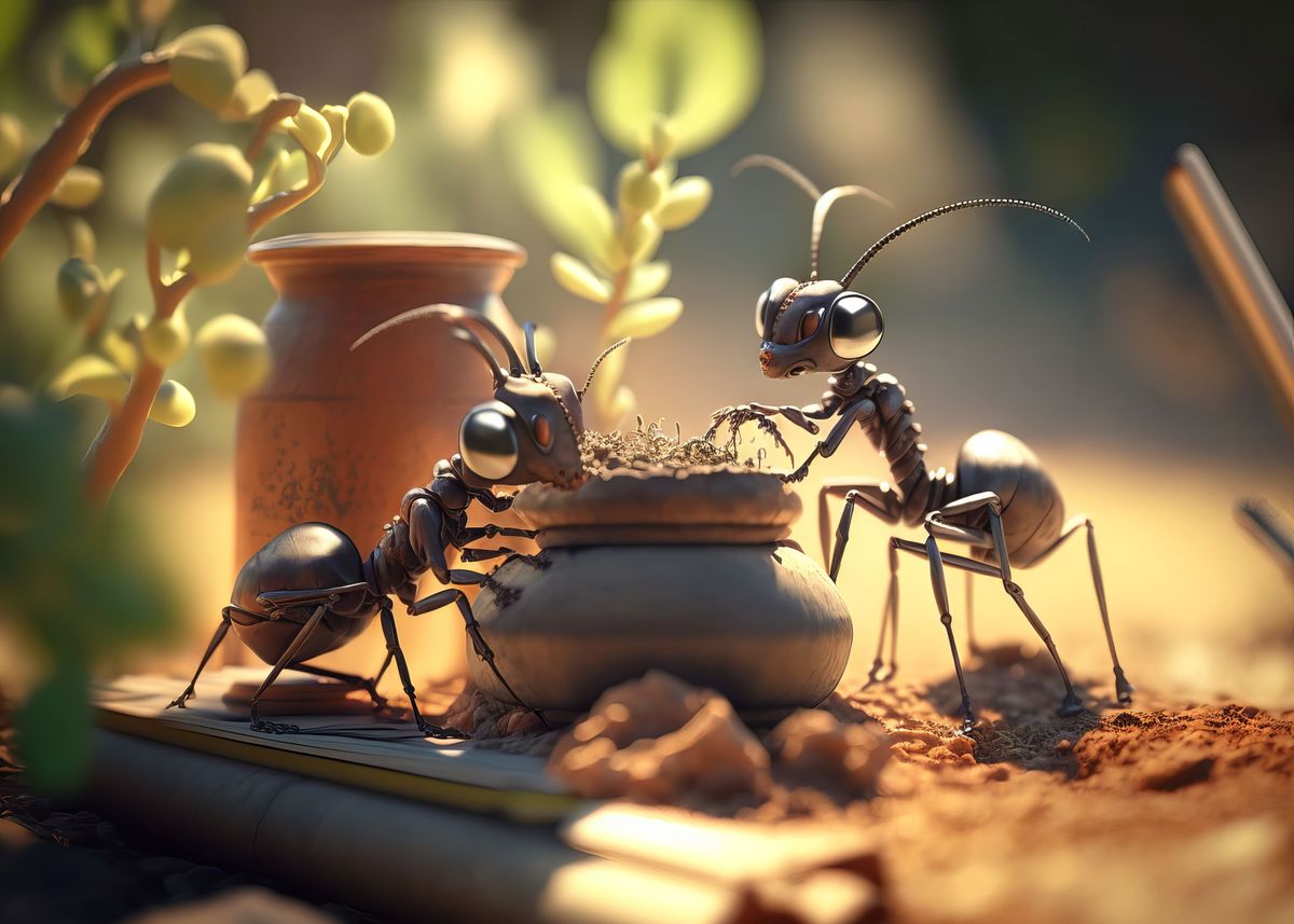 'Carpenter ants at work' Poster, picture, metal print, paint by Karen ...