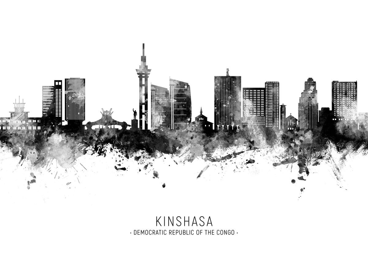 'Kinshasa Skyline' Poster, picture, metal print, paint by Michael ...