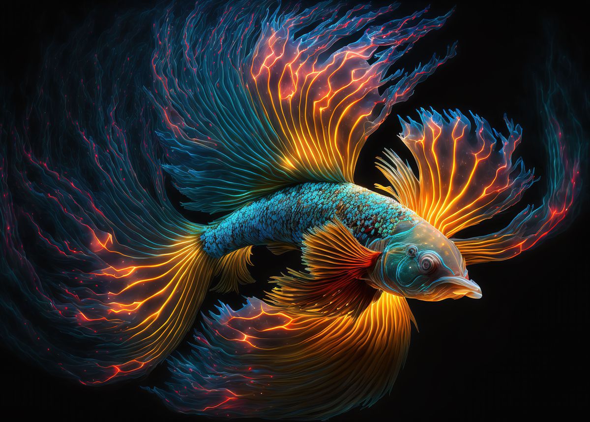 'Cute Betta Fish' Poster by MAD SPACE | Displate