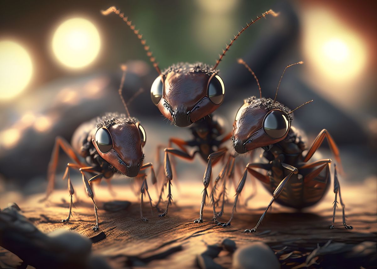 'Working carpenter ants' Poster, picture, metal print, paint by Karen ...