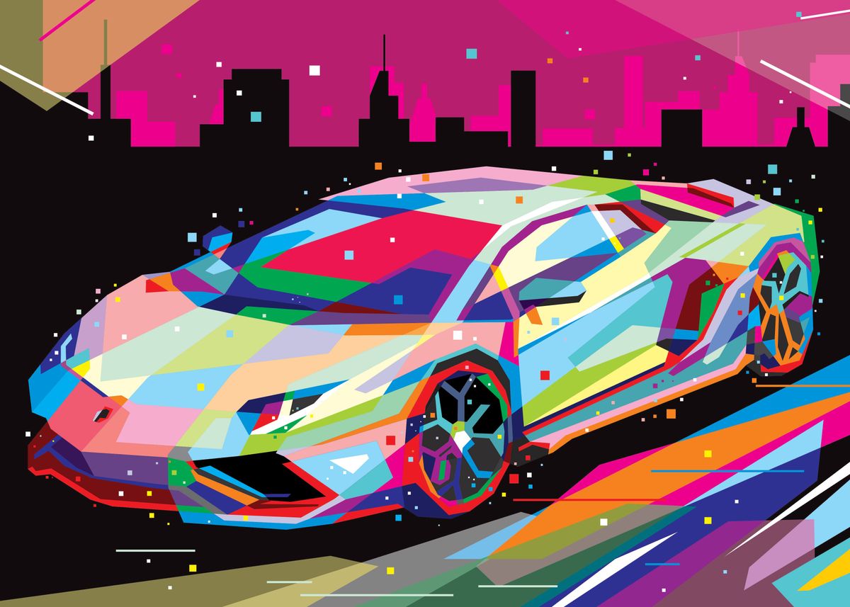 'sport car colorful' Poster by Em sandia | Displate