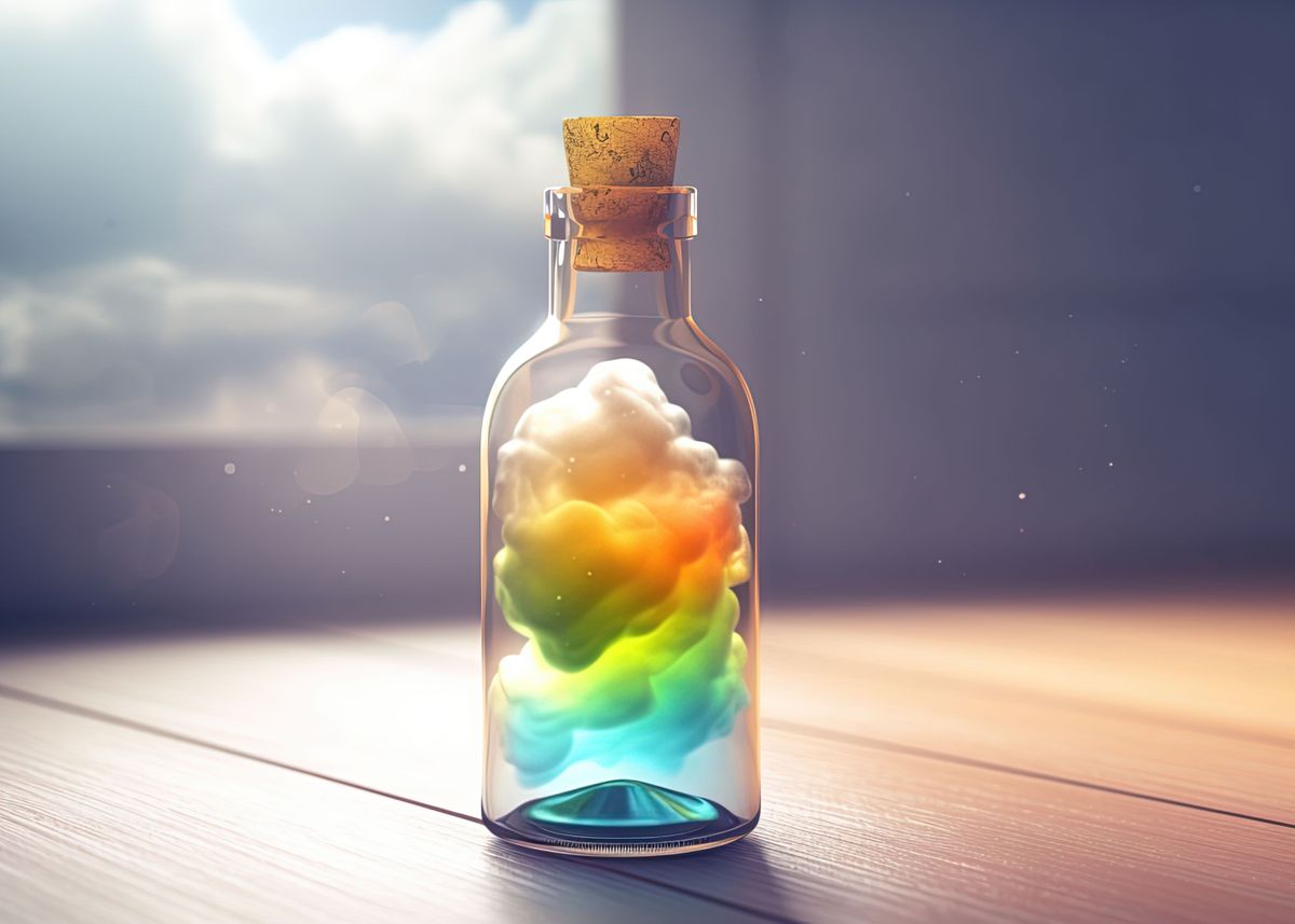 'Colored Clouds in a Bottle' Poster by Vikingstaad | Displate