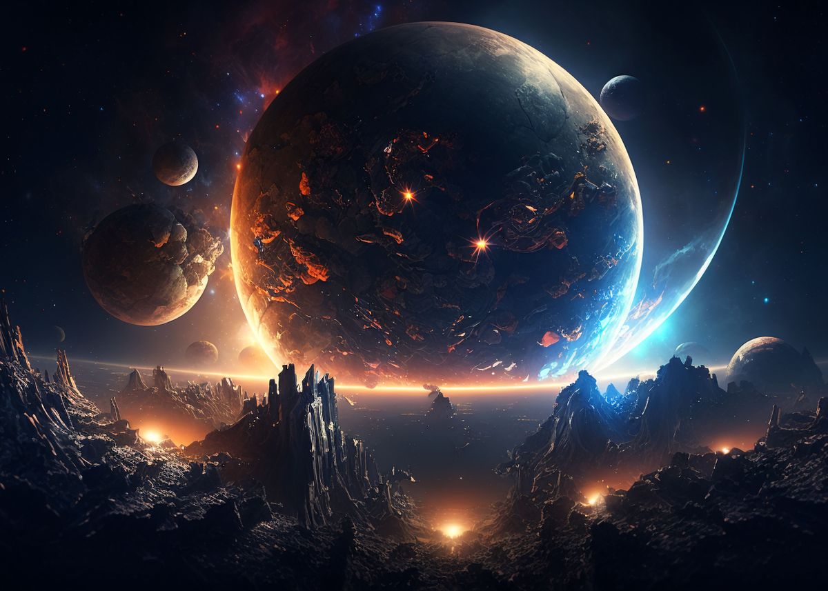 'Space Fantasy' Poster, picture, metal print, paint by Jiri Hodecek ...