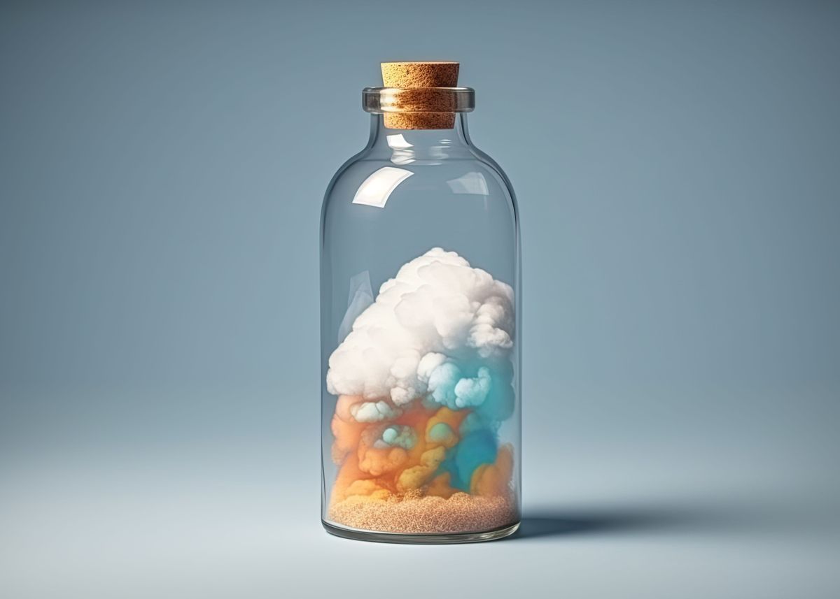 'Colored Clouds in a Bottle' Poster, picture, metal print, paint by ...