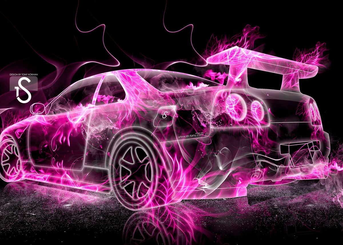 'Nissan GTR Neon Car' Poster by Vehicle Cars | Displate