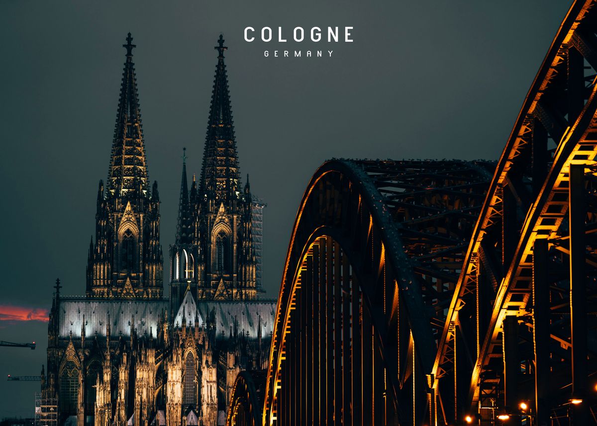 'Cologne ' Poster, picture, metal print, paint by Famous City | Displate