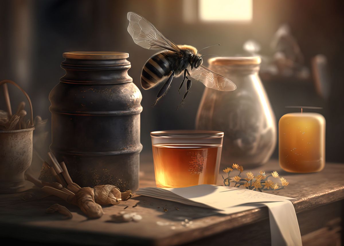 'Honeybee still life' Poster by Karen Foley | Displate