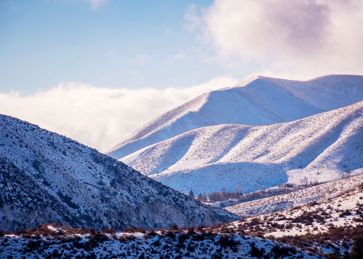 'SNOW MOUNTAIN' Poster, picture, metal print, paint by LuckStory | Displate