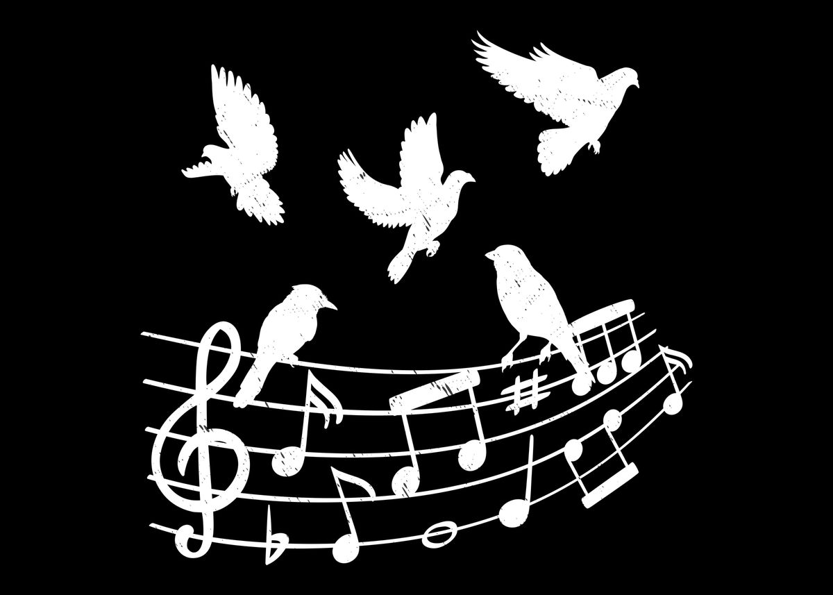 'Birds Musical Notes' Poster by professionaldesigns | Displate