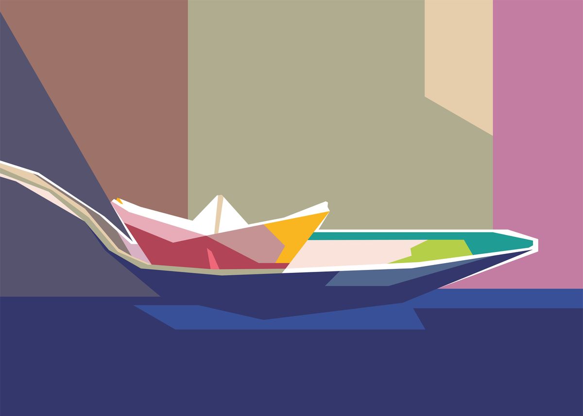 'Popart Paper boat' Poster by Rizky Dwi | Displate