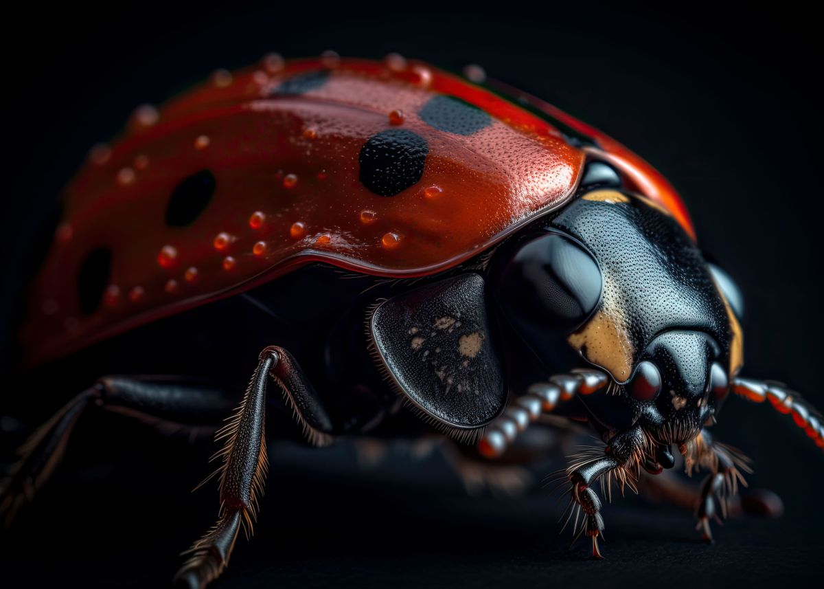 'Ladybug Portrait Dark' Poster, picture, metal print, paint by Steven ...