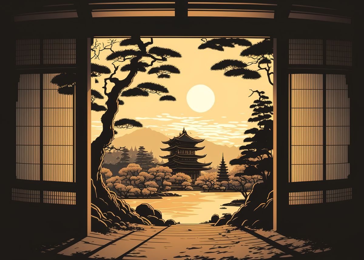 'Beautiful Japan Sunset' Poster, picture, metal print, paint by NeoRowe ...