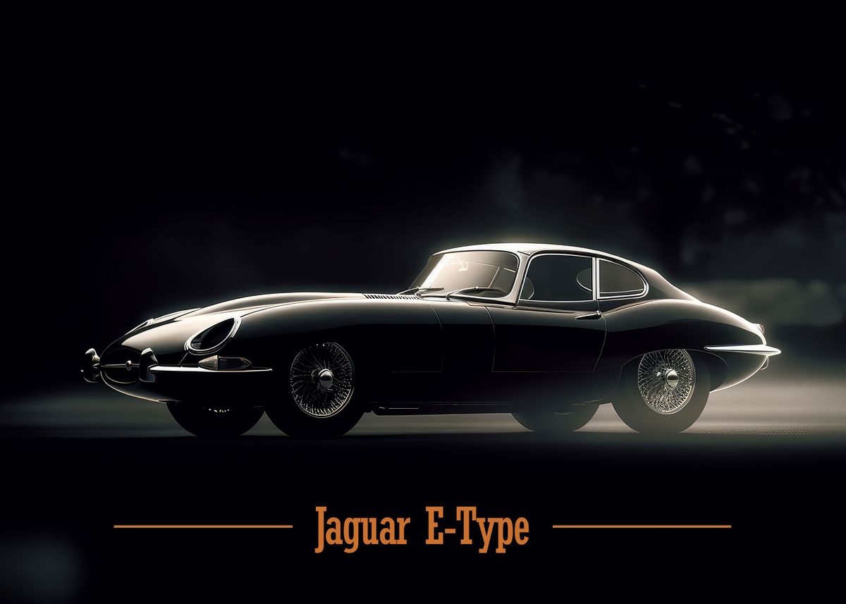 'Jaguar E Type' Poster by Anxhela Sufa | Displate