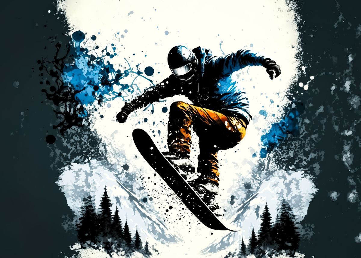 'Snowboard' Poster, picture, metal print, paint by Anime Manga | Displate