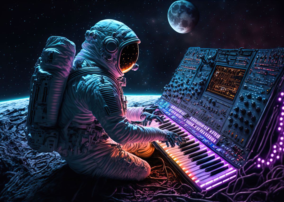 'Piano in space' Poster, picture, metal print, paint by Ahmet Thorpe ...