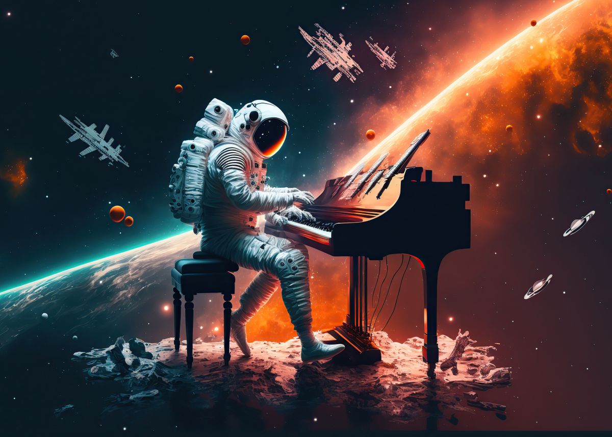 'Piano in space' Poster, picture, metal print, paint by Ahmet Thorpe ...