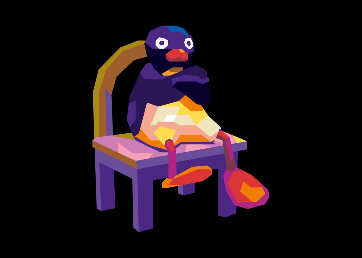 'angry pingu' Poster, picture, metal print, paint by Metal Edge ...