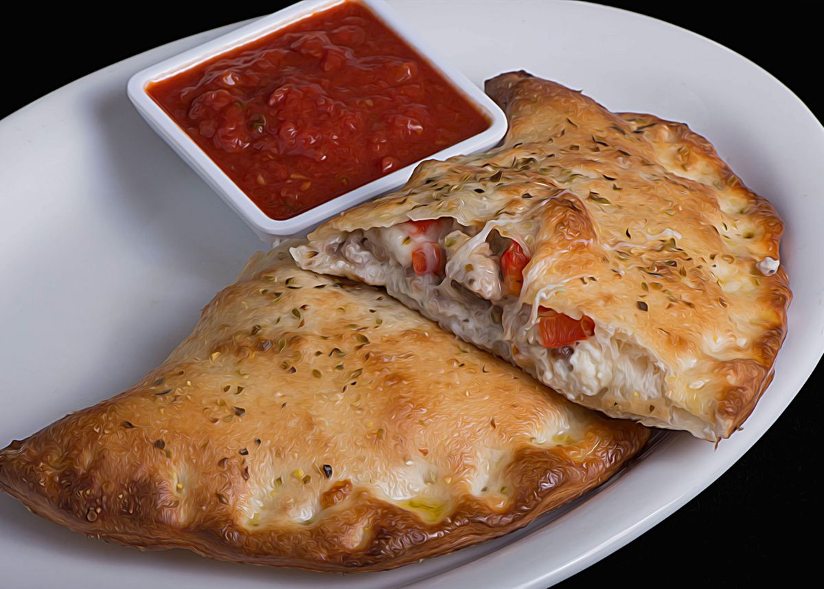'Calzone with sauce' Poster, picture, metal print, paint by Michael ...