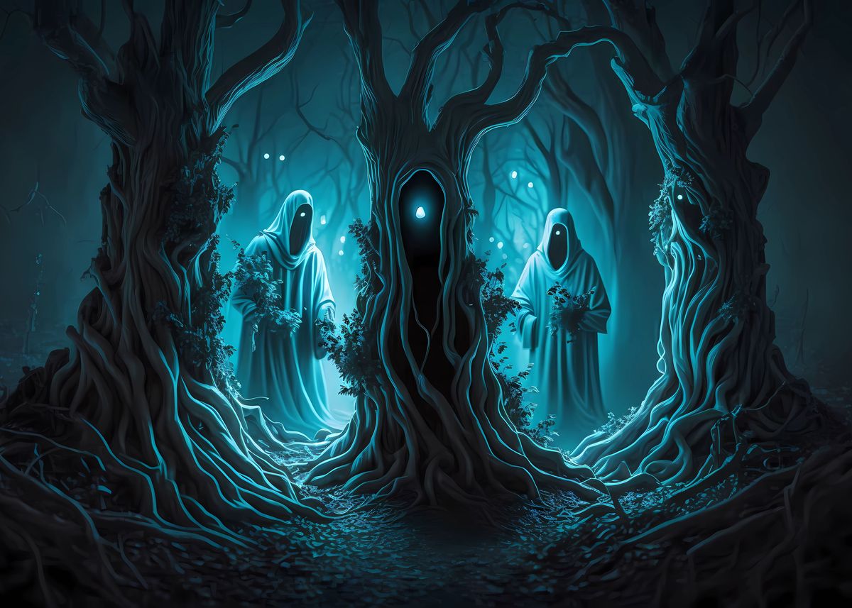 'Haunted Fantasy Forest' Poster, picture, metal print, paint by Jiri ...