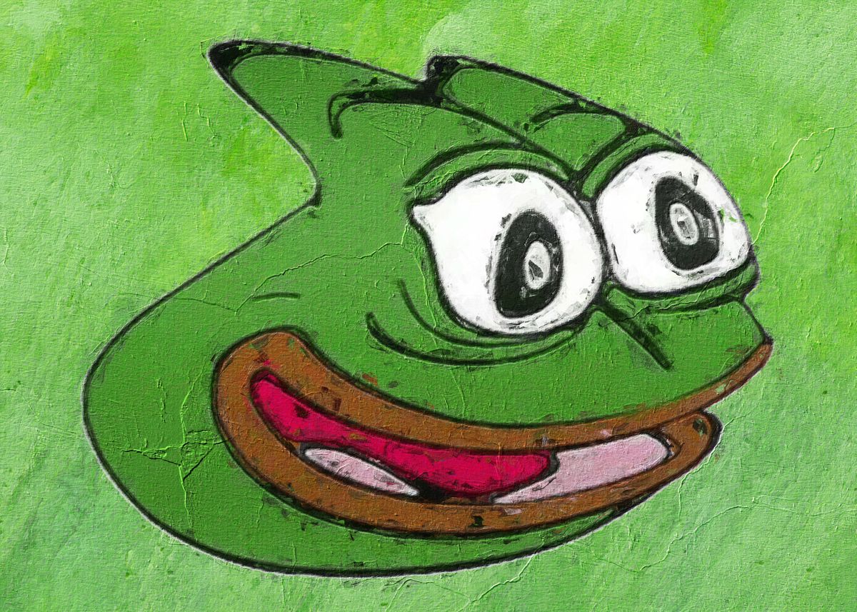 'Pepe the frog' Poster, picture, metal print, paint by Meme Daily ...