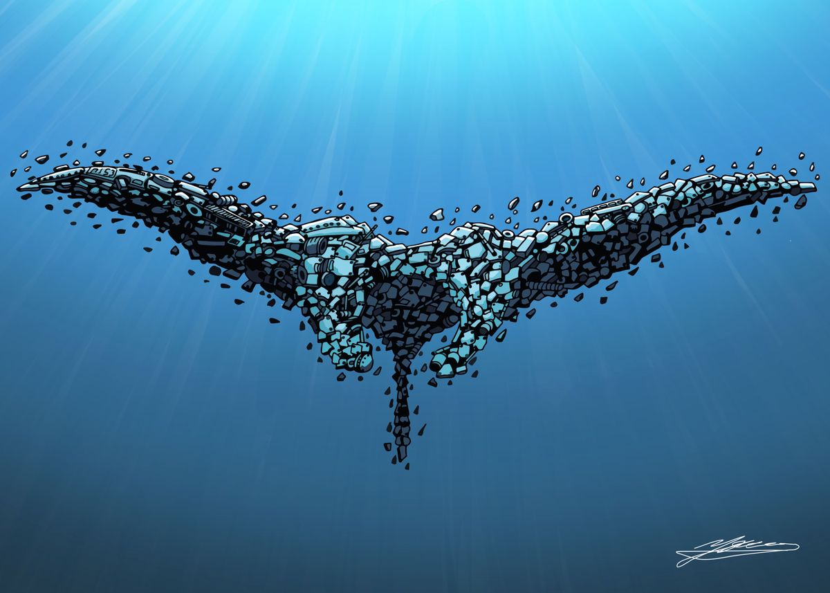 'trash manta' Poster, picture, metal print, paint by yoann goas | Displate