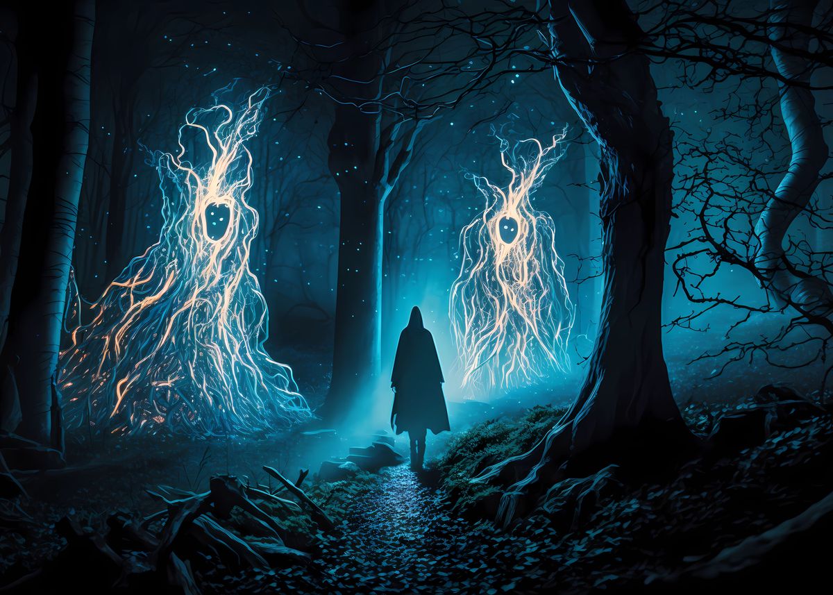 'Haunted Fantasy Forest' Poster, picture, metal print, paint by Jiri ...