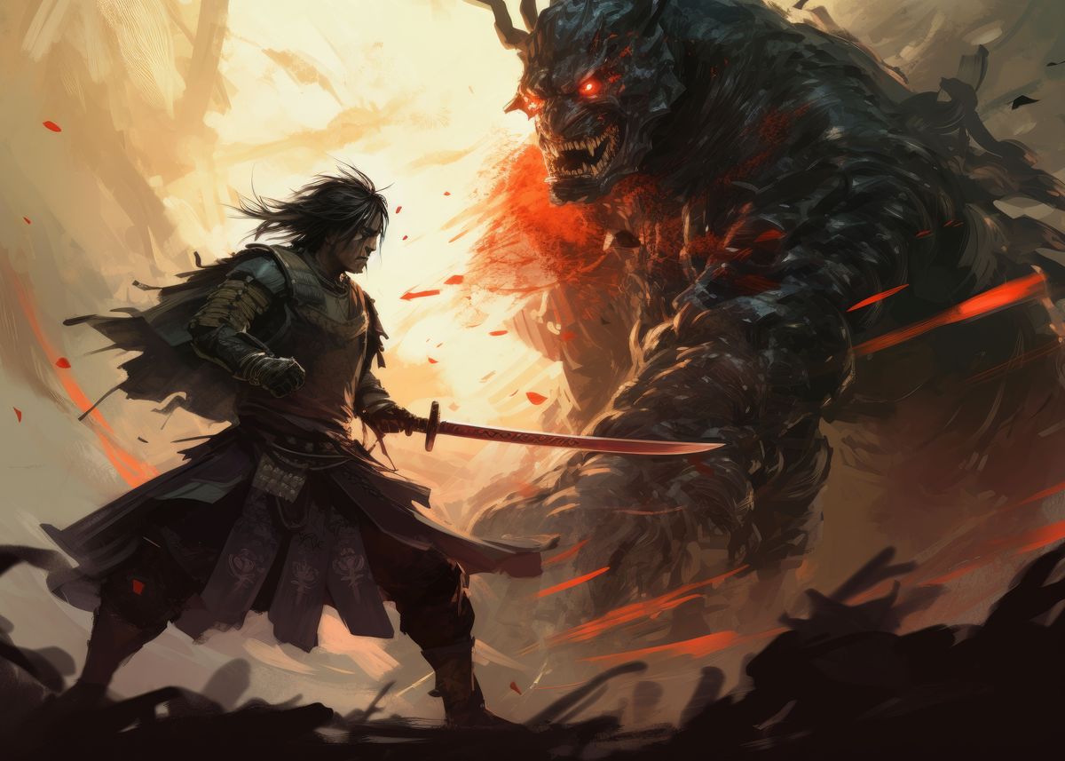 'Fighting Demons' Poster, picture, metal print, paint by IArtWork ...