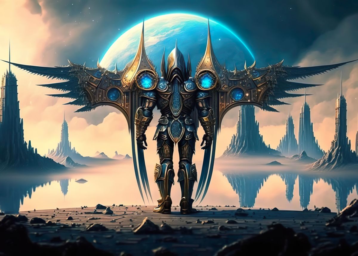 'Futuristic Space Hero' Poster, picture, metal print, paint by ...