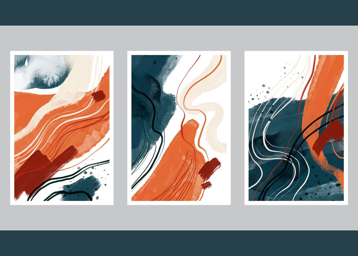 'Hand drawn Abstract Shapes' Poster, picture, metal print, paint by ...