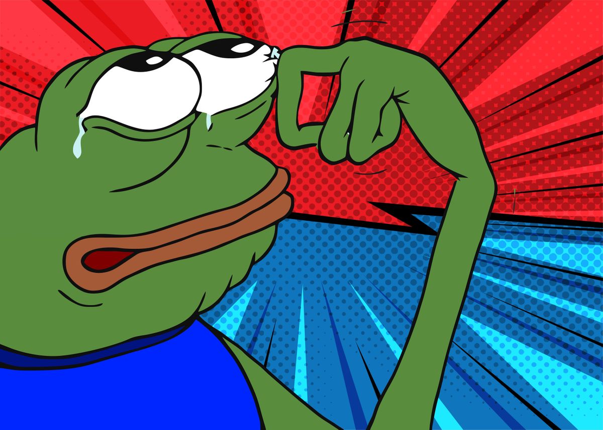 'pepe frog meme' Poster, picture, metal print, paint by limited ...