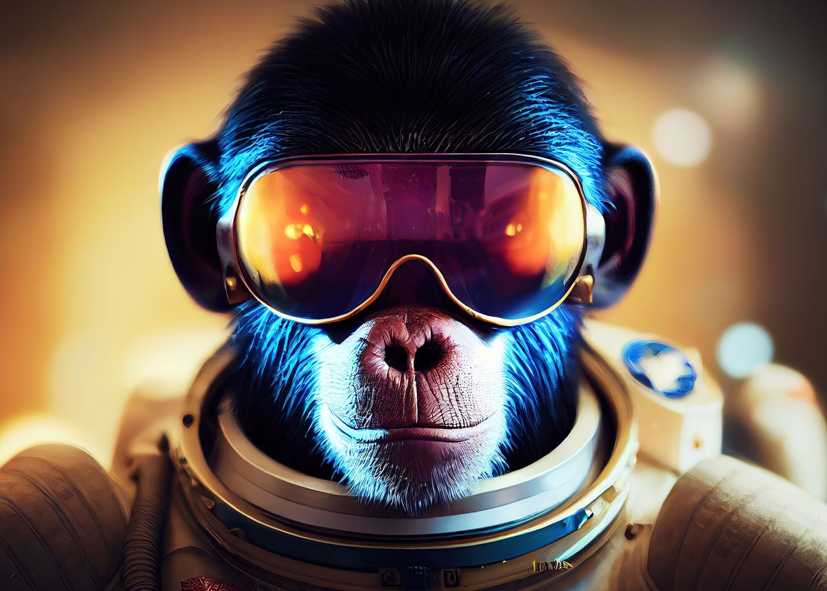 'Space Monkey' Poster, picture, metal print, paint by ArtWorld Emporium ...