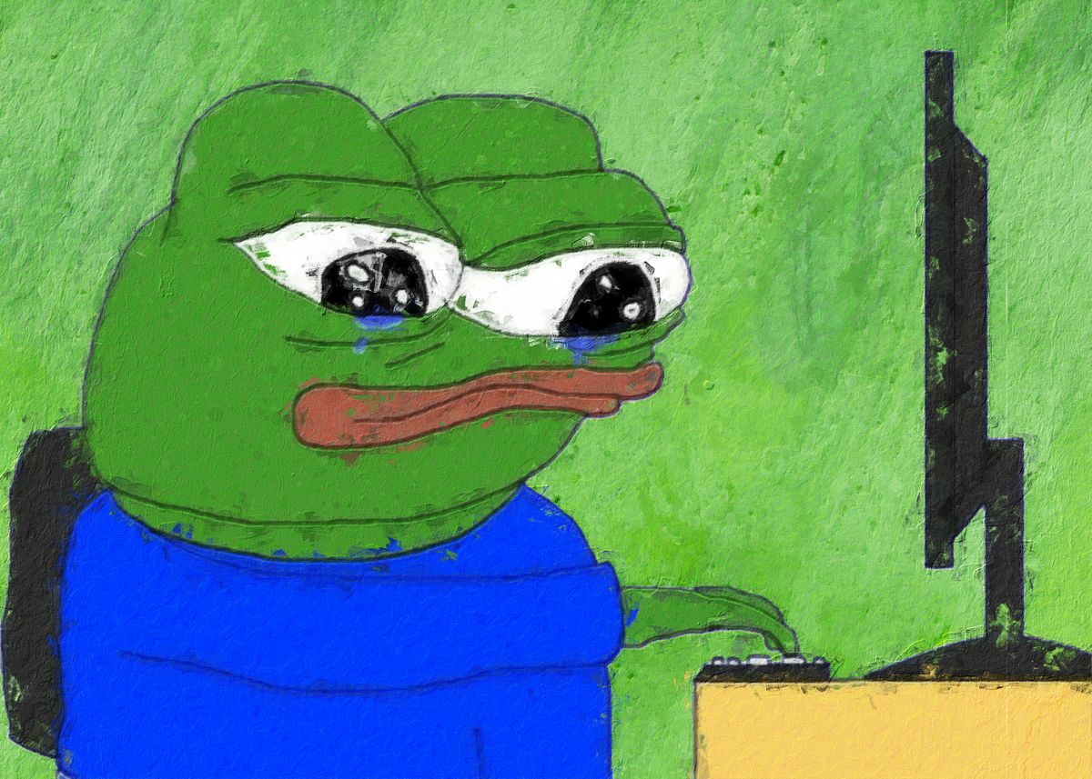 'Pepe the frog' Poster, picture, metal print, paint by Meme Daily ...