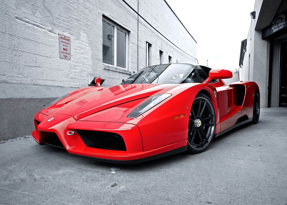 'Red Ferrari Sport Car' Poster, picture, metal print, paint by Koba ...