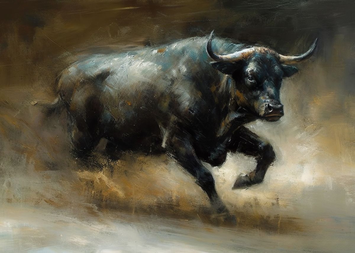 'Impressionist Bull' Poster, picture, metal print, paint by Quasarai ...
