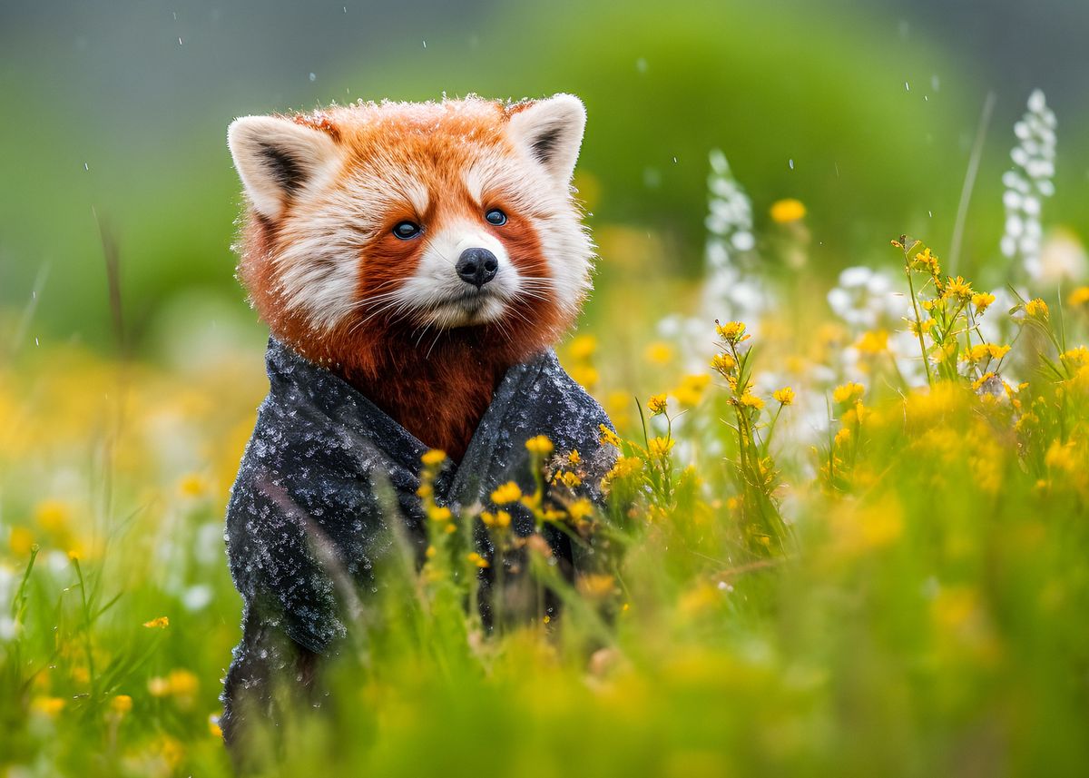 'Red panda with a sweater' Poster by Alan Frijns | Displate