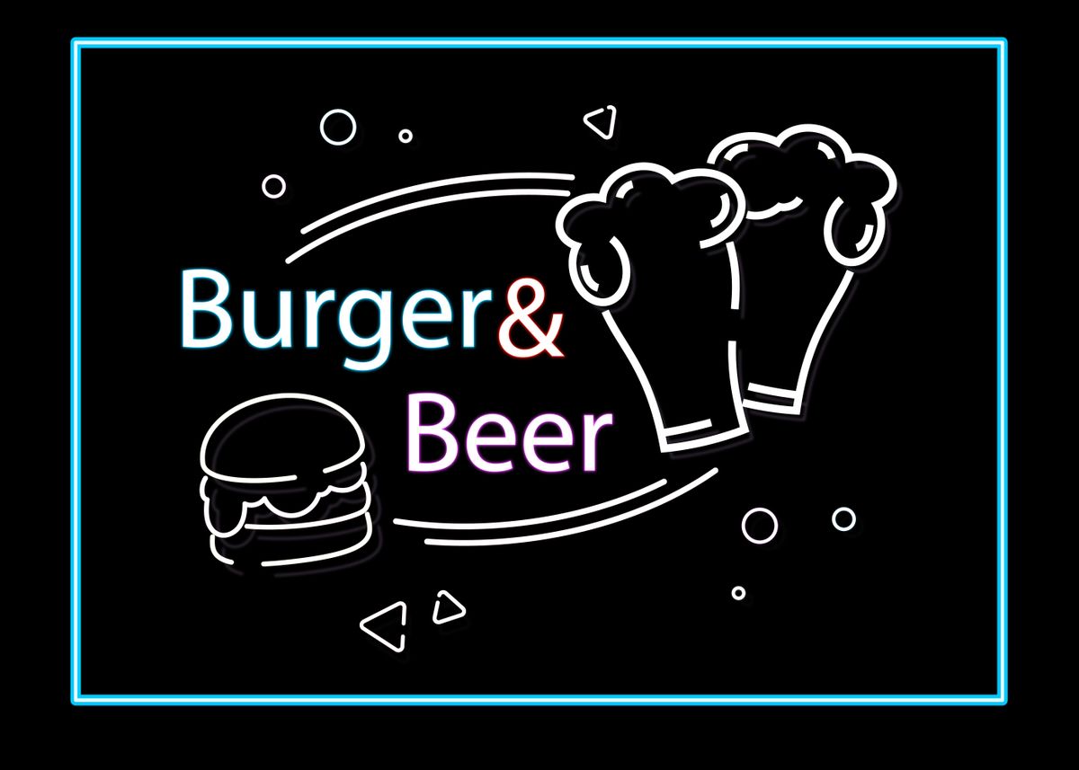 'Burger and Beer' Poster, picture, metal print, paint by Namikaze ...