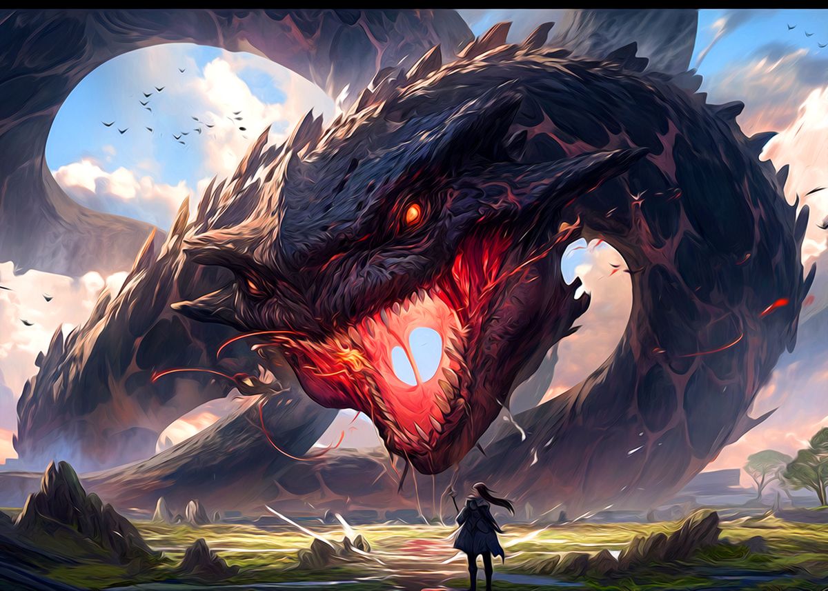 'Dragon Anime' Poster, picture, metal print, paint by Niuen Kiame ...