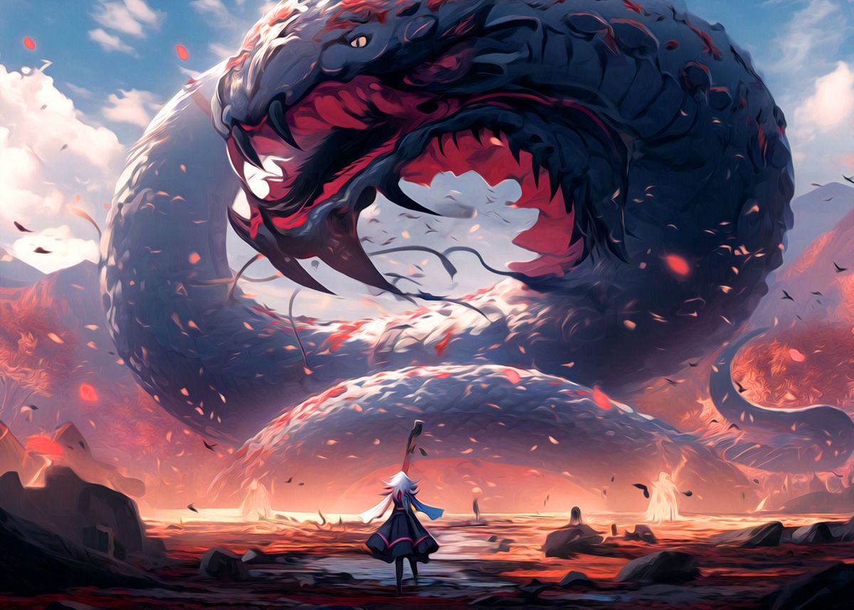 'Dragon Anime' Poster, picture, metal print, paint by Niuen Kiame ...