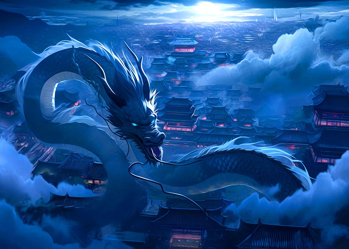 'Dragon Anime' Poster by Niuen Kiame | Displate